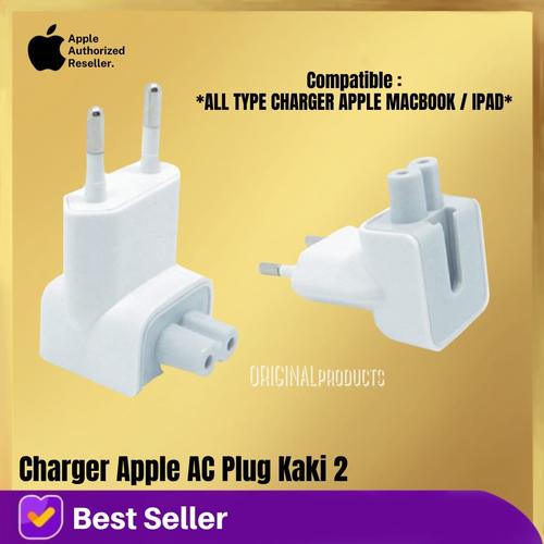 Jual KEPALA COLOKAN LISTRIK CHARGER MACBOOK IPAD 3 APPLE AC PLUG KAKI 2 ...