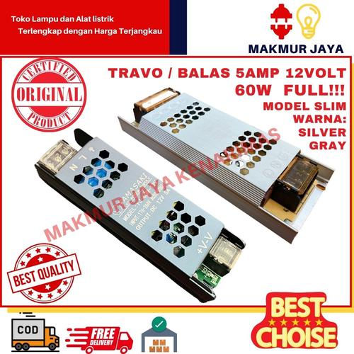 Jual Travo 12V 5A 5ampere Power supply 12volt 5Amp led strip - Jakarta ...