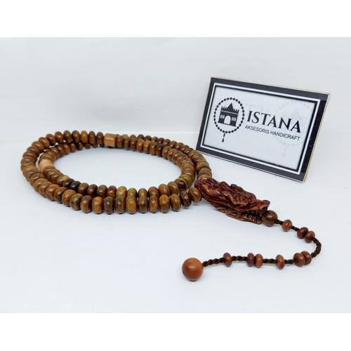 Jual tasbih kalung kayu gaharu butiran pipi kepala ukir naga - Kab ...