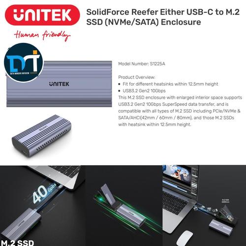 Jual Unitek SolidForce Reefer Either USB-C to M.2 SSD (NVMe/SATA ...