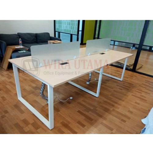 Jual Meja Kantor 4 Staff Minimalis Kaki Besi / Meja Cubicle Sekat ...