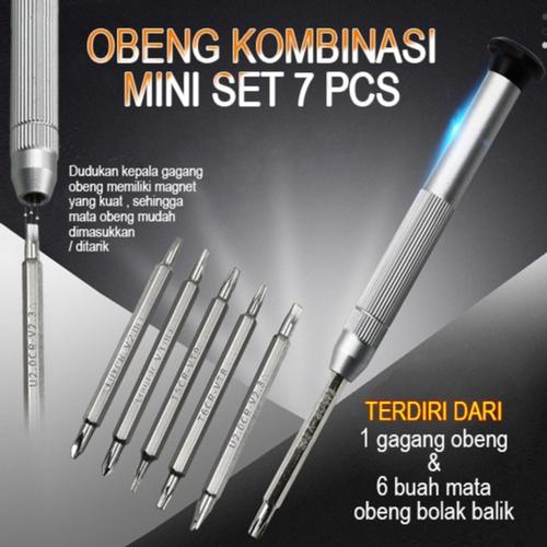 Jual Obeng Premium Kombinasi Mini Set 7 Pcs Stainless / Obeng Multi ...