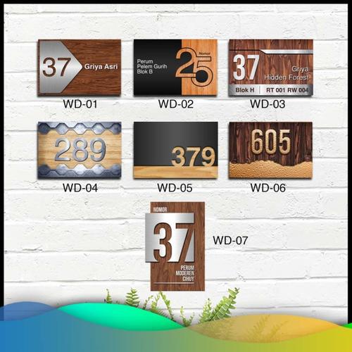 Jual Nomor Rumah Akrilik Wooden / Nomor Rumah Motif Kayu Stiker Murah ...