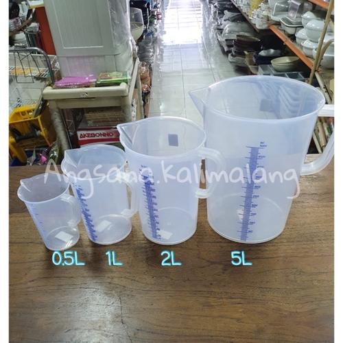 Jual Gelas ukur takar plastik / measuring cup 500ml 1L 2L 5L - 5L ...