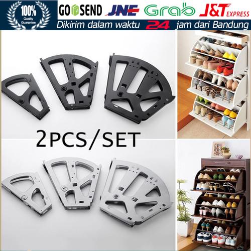 Jual 2PCS Braket Rak Sepatu 3/2/1 Susun Bahan Baja /Engsel Rak Sepatu ...