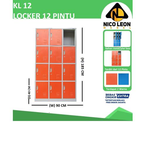 Jual Locker 12 Pintu warna merah dan biru murmer dan OK KL12 - Biru ...