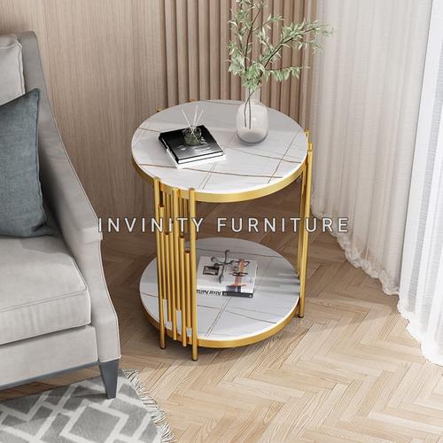 Jual SIDE TABLE DOUBLE MARBLE - MEJA SAMPING SOFA MARMER ASLI - black ...