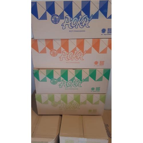 Jual Roti Panggang Aoka 1 dus isi 60 pcs - Gulung Cokelat - Nanas - Kab ...