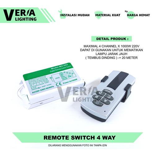 Jual Remote Switch 4 Way 1000w / Saklar Remote Control 4 Channel 1000 ...