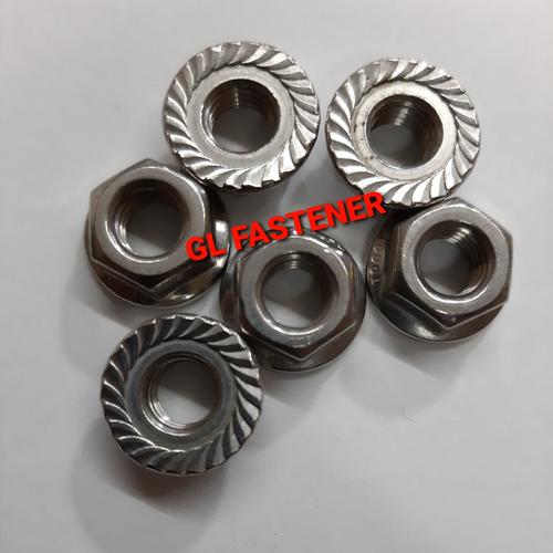 Jual Flange Nut M8 Stainless Steel 304 / Mur Flange / SUS 304 / Anti ...