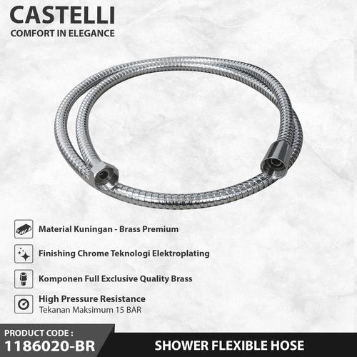 Jual CASTELLI 1186020-BR Selang Shower Mandi Flexible 1.5 M Shower Hose ...