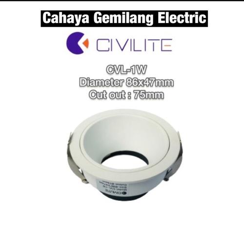 Jual Kap lampu mr16 civilite downlight trimless cvl-1w white putih spot ...