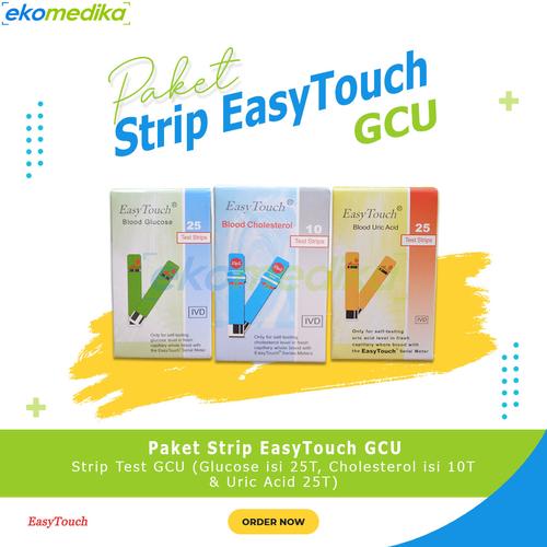 Jual Easy Touch Strip Paket (Glucose,Cholesterol, Uric Acid) / ET GCU ...