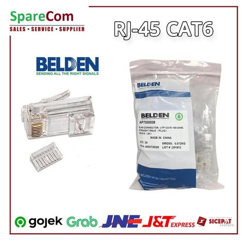 Jual Belden RJ45 Connector Cat.6 (Konektor RJ-45 Cat6 : AP700008 ...