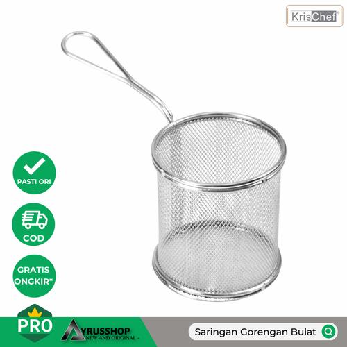 Jual Saringan Penggorengan Gorengan Bulat 9cm Stainless Gagang Tahan ...