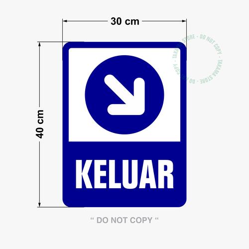 Jual RAMBU SIGN SIGNAGE PETUNJUK ARAH KELUAR 30 x 40 cm PLAT ALUMUNIUM ...