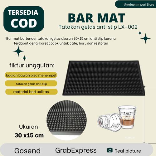 Jual BAR MAT BARTENDER ukuran medium 30x15 cm tatakan gelas karet LX ...