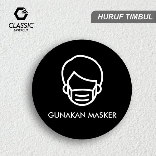 Jual Gunakan Masker Sign Board Akrilik Huruf Timbul / Signage Wear Mask ...