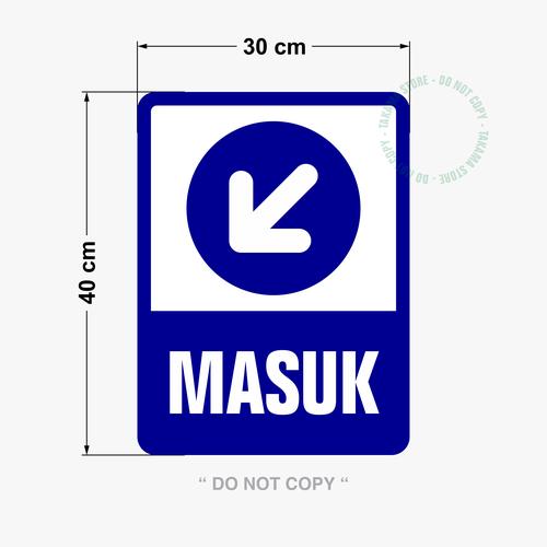 Jual RAMBU PETUNJUK ARAH MASUK 30 x 40 cm PLAT ALUMUNIUM - KIRI - Kota ...