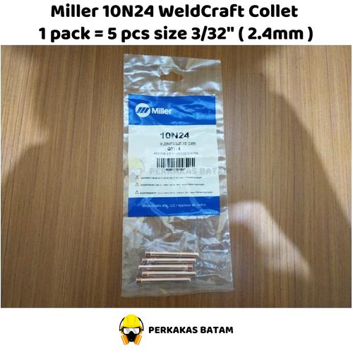 Jual Collet 10N24 LAS ARGON 2.4mm miller Weldcraft Tig BODY WP17 WP18 ...
