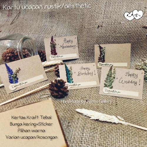 Jual Horizontal KARTU UCAPAN kosongan bunga kering rustic - Hijau ...
