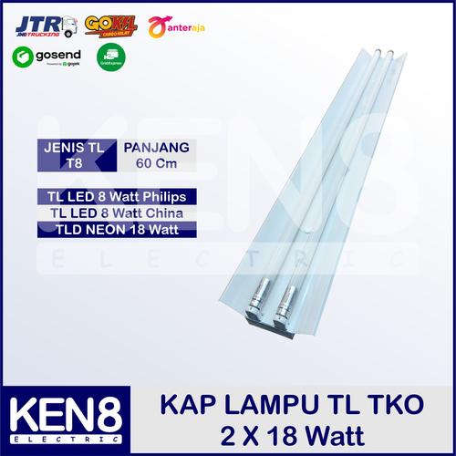 Jual Kap Lampu TL TKO 2 x 18 Watt | 2 x 8 Watt LED - Dengan Fitting ...