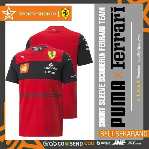 Jual Kaos Baju T Shirt Sport Racing Team F1 Ferrari Katun 24s Pendek ...