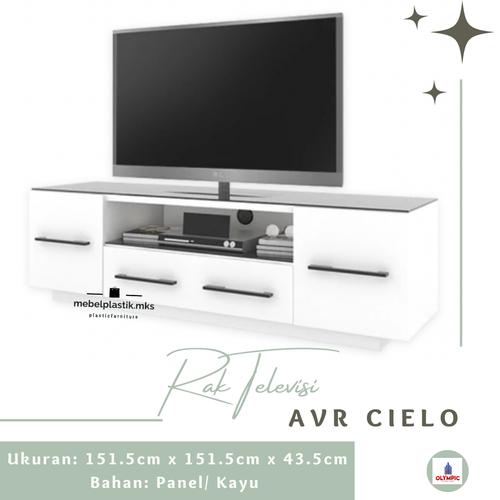 Jual Rak TV Meja Televisi Buffet Panel Kayu Putih AVR Cielo Olympic ...