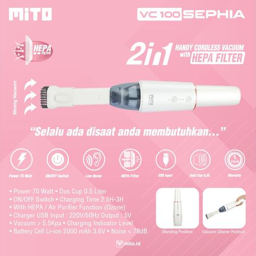 Jual MITO - Vacuum Cleaner Wireless MITO Sephia VC100 Dengan Hepa ...