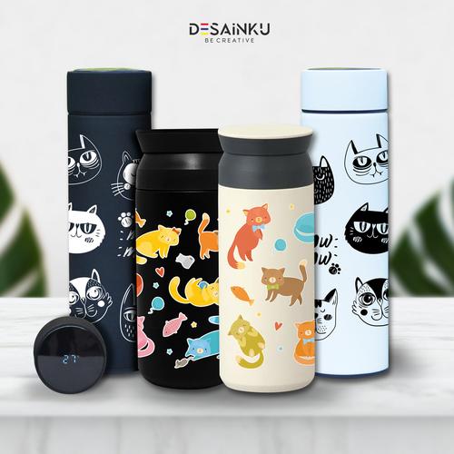 Jual Tumbler Motif Kucing / Tumbler Custom / Tumbler Kucing lucu ...