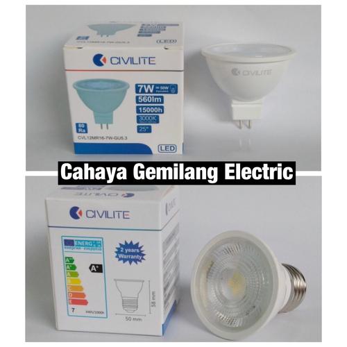 Jual Bohlam civilite mr16 gu5.3 gu.10 gu10 led 5w 7w 5watt 7watt e27 ...
