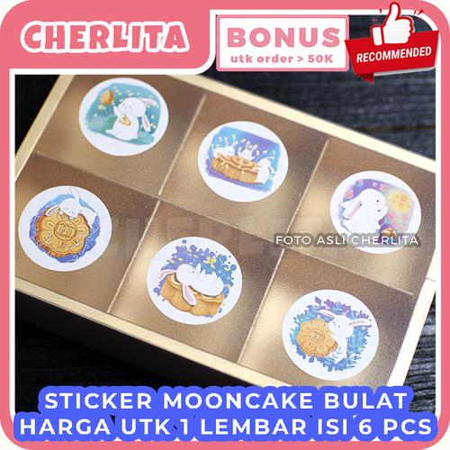 Jual Sticker Mooncake Kue Bulan Rabbit Mid Autum Label Stiker Toples ...