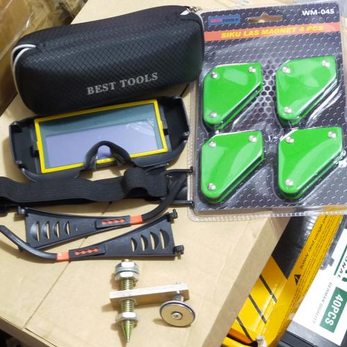 Jual Paketan Kacamata Las Otomatis Gelap+Klem Las Magnet+Siku Las ...
