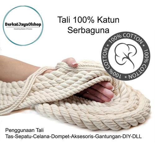 Jual Tali katun 3mm 5mm 6mm 8mm Tali Bahan Kain Halus Lembut Serbaguna ...