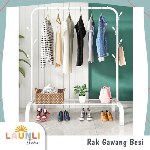 Jual Stand Hanger Baju Gawang Besi 2 & 1 Tiang Stand Hanger Besi Double ...