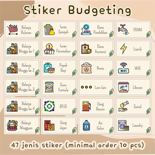 Jual (Ukuran 6 x 3 cm) Stiker Budgeting /Stiker Dompet Keuangan - Kota ...