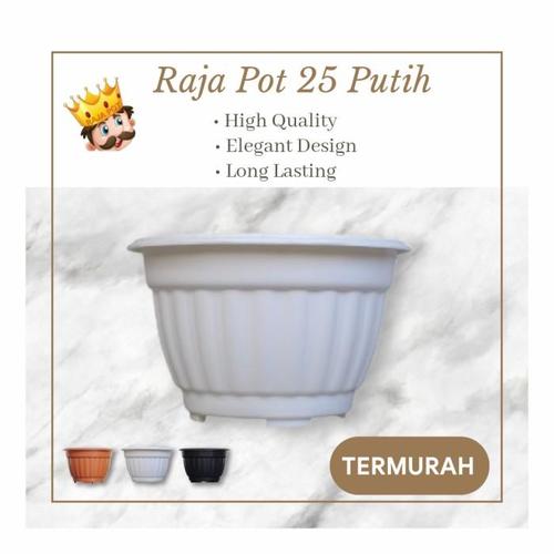 Jual Pot Bunga Putih 25Cm | Pot Plastik Putih 25Cm | Pot Tanaman ...