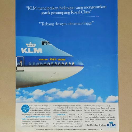 Jual Iklan jadul Maskapai KLM Royal Class - original dari majalah lama ...
