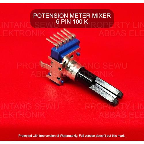 Jual POTENSIO METER MIXER 6 PIN 6 KAKI 100K 100 KILO OHM POTENSIO MIXER ...