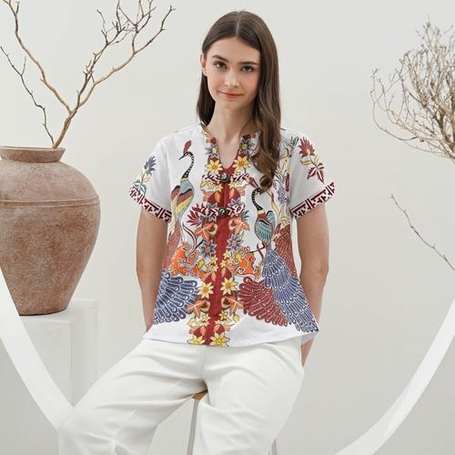 Jual BM - REI Atasan Blouse Cheongsam Wanita Peacock Shanghai Style Top ...
