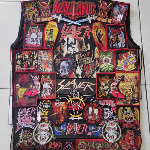 Jual Battle vest rompi jacket jaket rock metal punk woven patch slayer ...