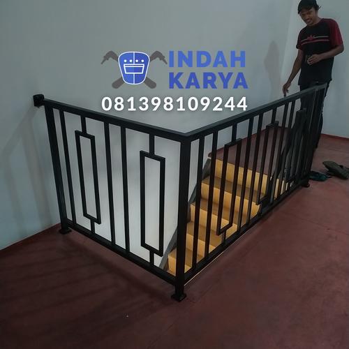Jual railing tangga dan balkon handrail kayu/besi - pegangan besi ...