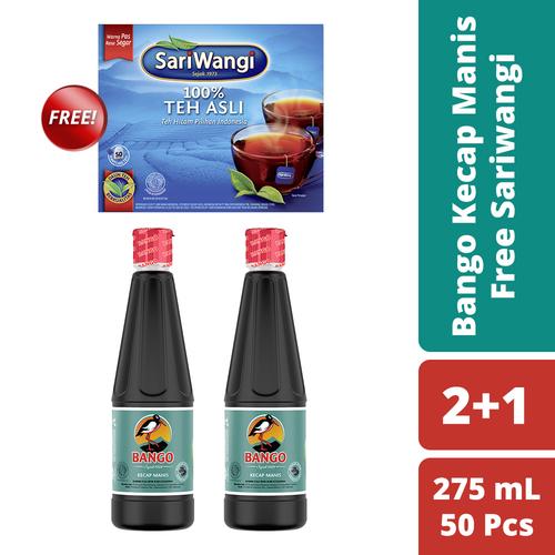 Promo Bango Kecap Manis 385gr isi 2 Free Sariwangi Teh Celup Asli ...