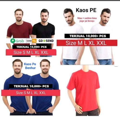 Jual Kaos polos PE biru benhur / kaos murah Pe / kaos polyester pria ...