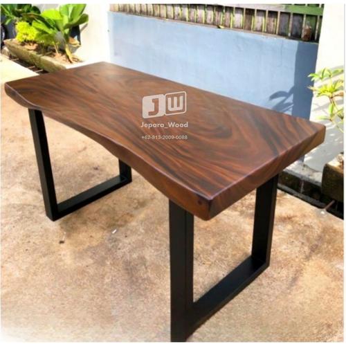 Jual meja kerja kayu solid trembesi kaki besi custom - Kab. Jepara ...