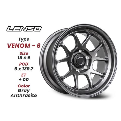 Jual VELG LENSO VENOM 6 R18 GREY ANTHRASITE ORIGINAL ET 0 FORTUNER ...