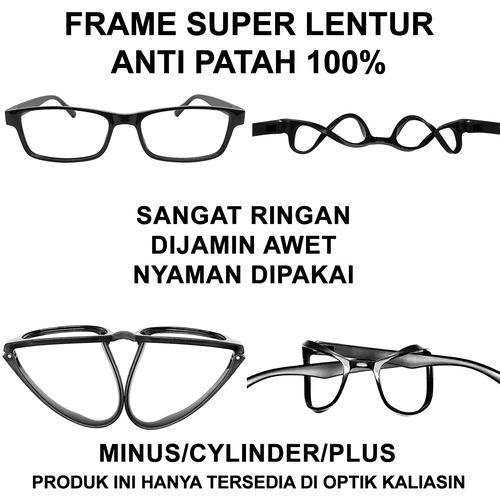 Jual Frame kacamata pria wanita kotak plastik full frame super lentur ...