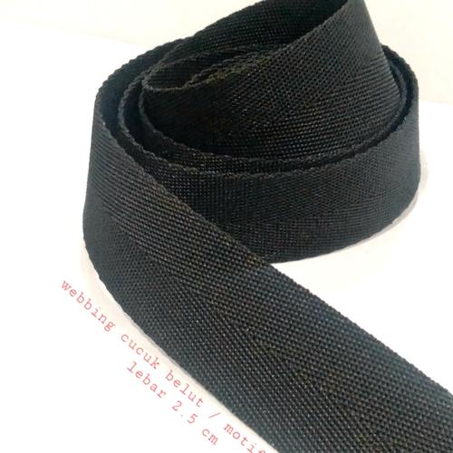 Jual Tali Webbing Cucuk Belut 180K, Hitam PP Lebar 2.5 cm - 50 Meter ...