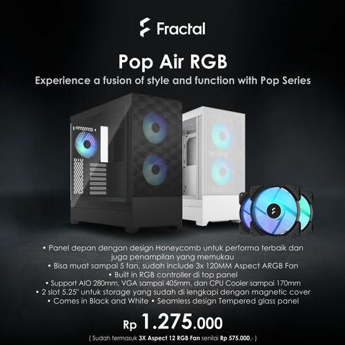 Jual Fractal Design Pop Air RGB Include 3x120 Argb fan ATX Gaming Case ...