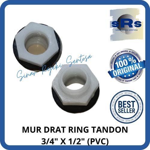 Jual MUR DRAT RING TANDON/MUR TANDON/MUR TOREN/BULKHEAD BAHAN PVC - 3/4 ...
